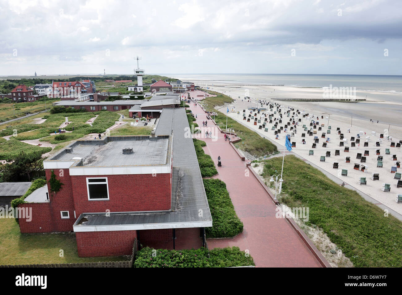 Wangerooge, Germany, the beach promenade with the spa Stock Photo - Alamy
