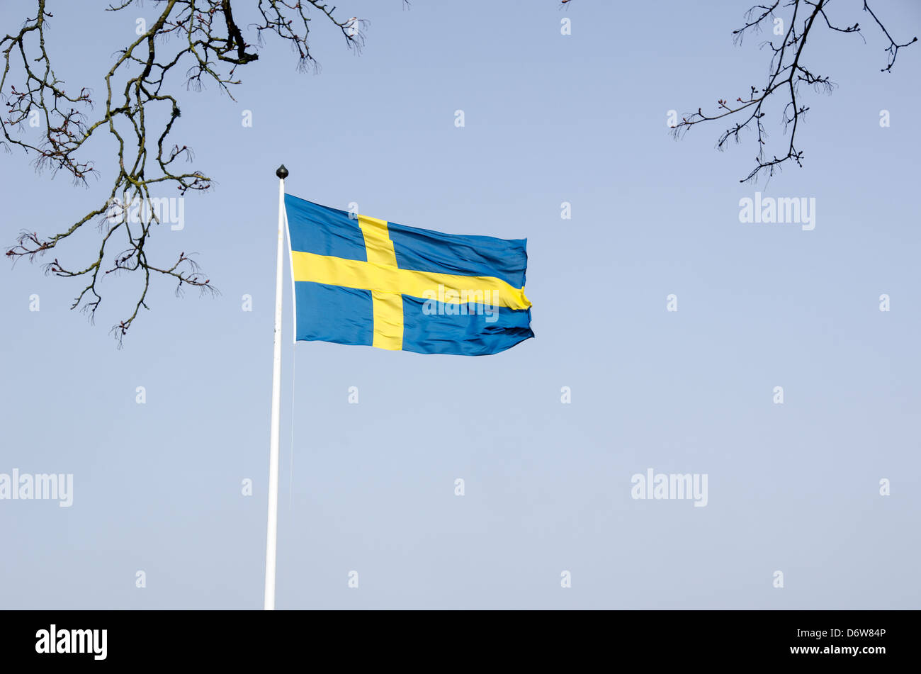 Swedish flag blue yellow cross hi-res stock photography and images - Alamy