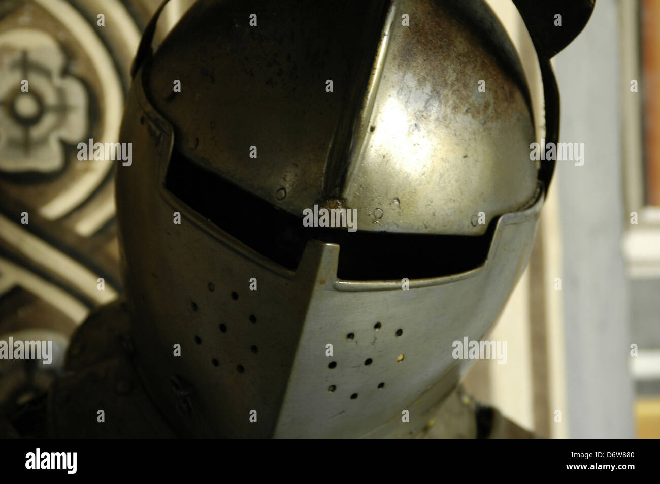 A helmet of a medieval knight displayed at the Grand Master's Palace in ...