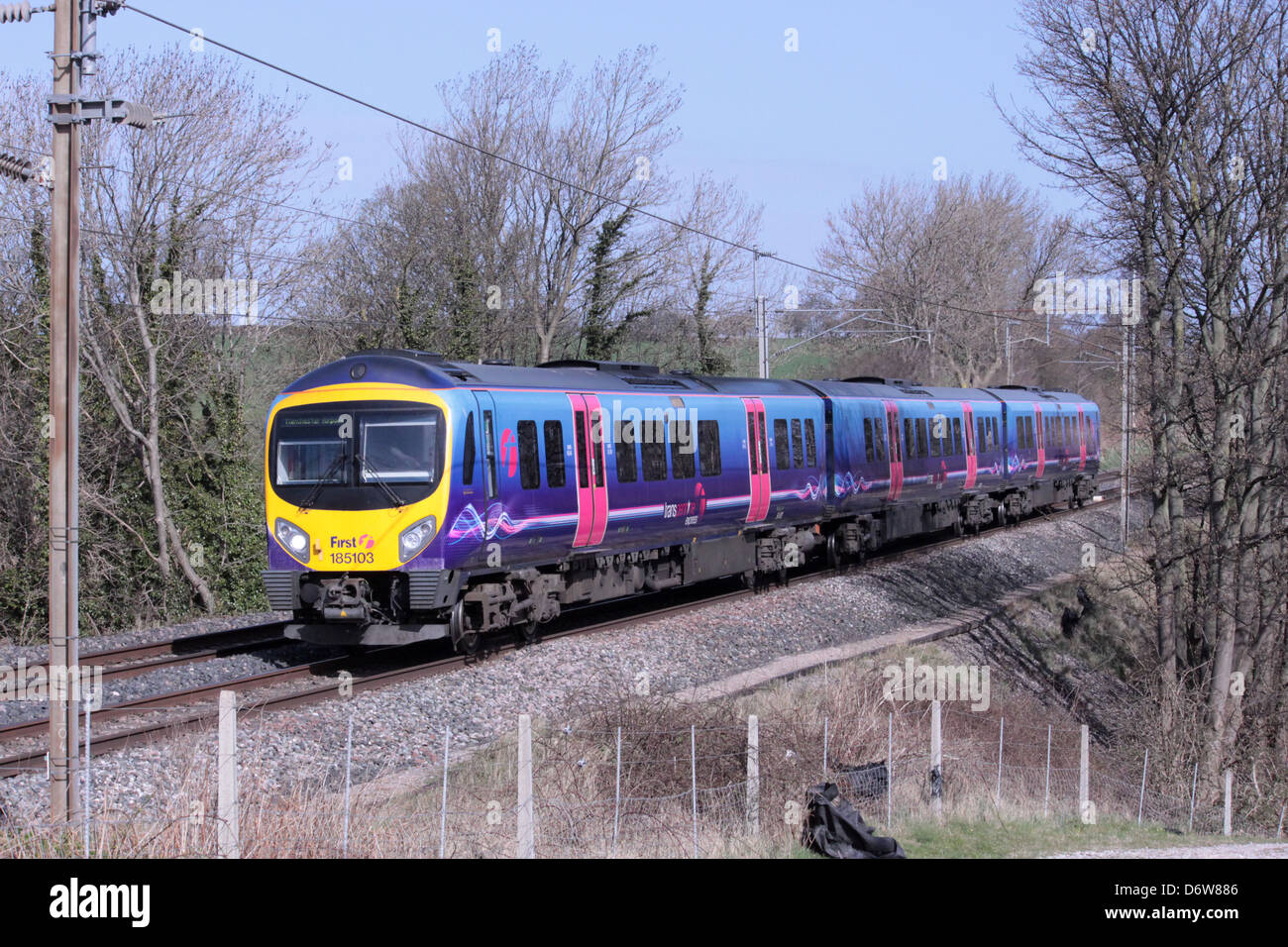 First Trans Pennine Express diesel multiple unit on the West Coast Main ...