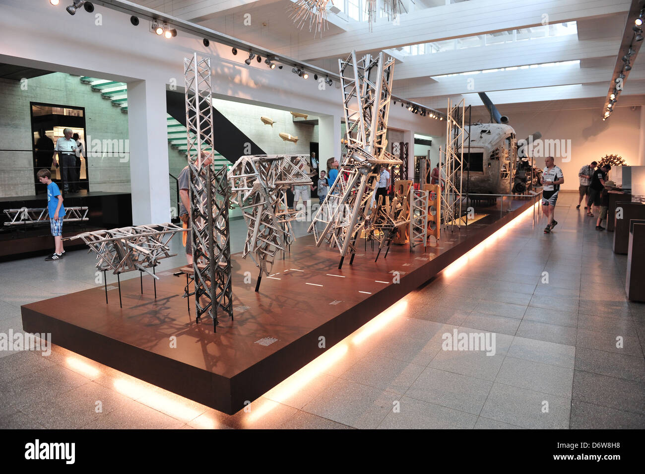 Friedrichshafen, Germany, visitors in the Zeppelin Museum ...