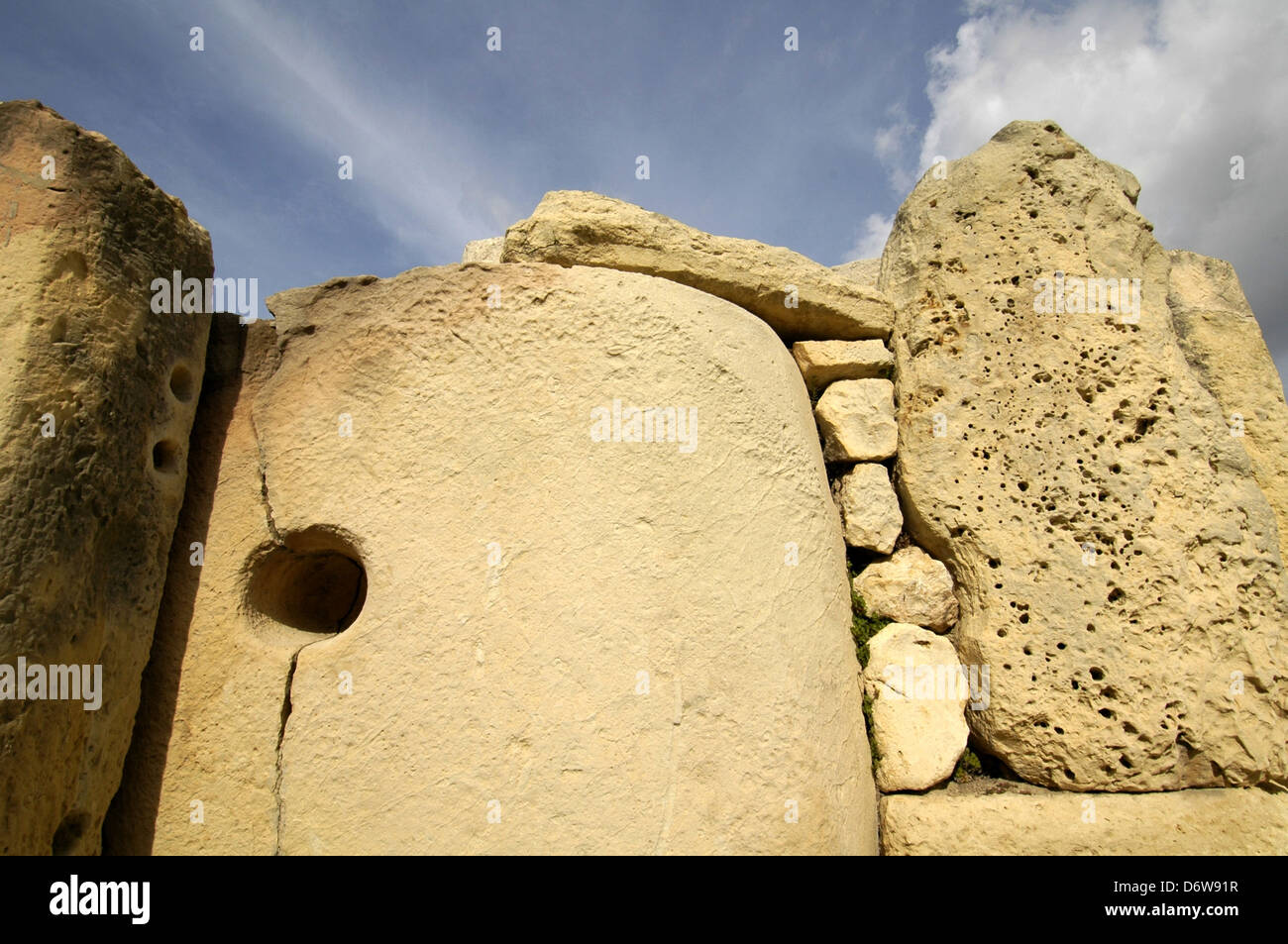 Large stone blocks of the Tarxien megalithic temple complex which is ...
