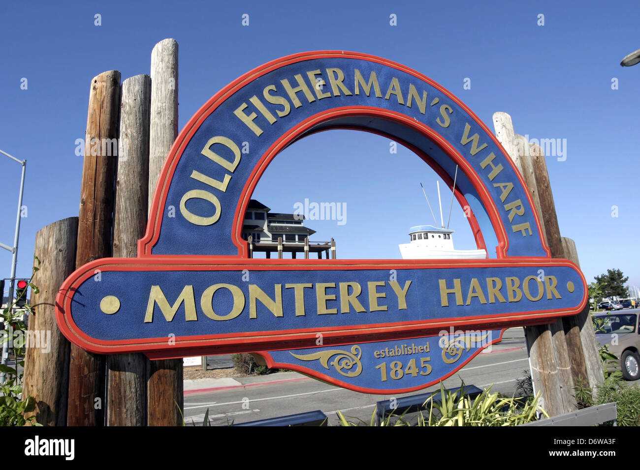 USA, California, Monterey Harbor Sign Stock Photo - Alamy