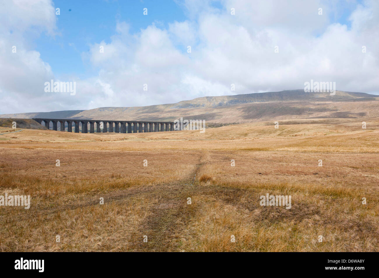Ribblehead viaduct, Blea moor and Whernside Stock Photo - Alamy