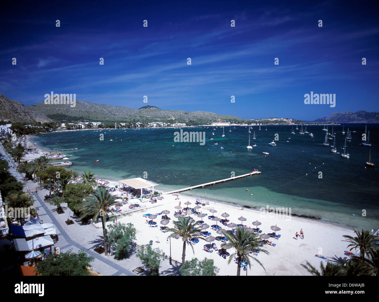 Spain, Majorca, Puerto Pollensa waterfront Stock Photo - Alamy