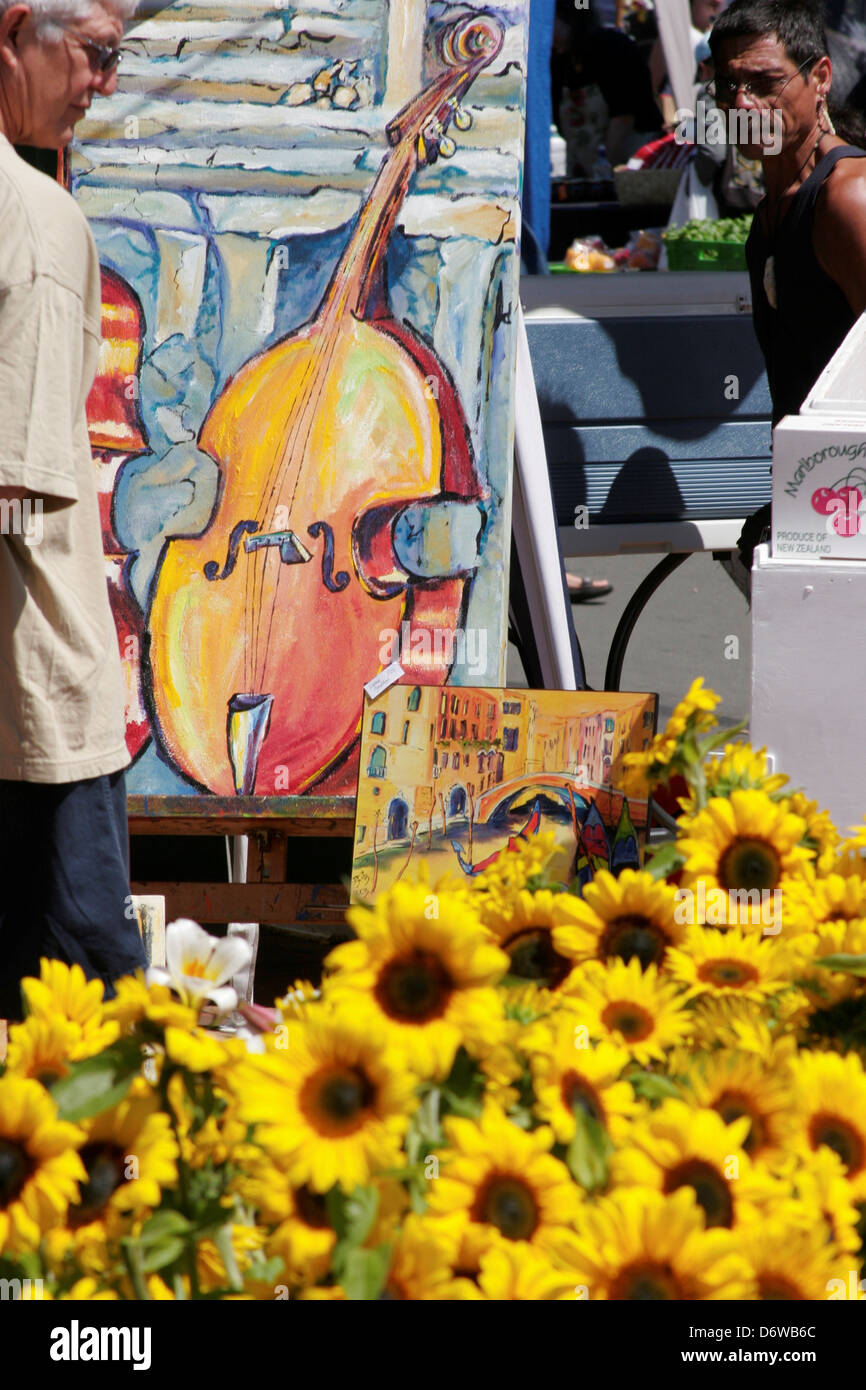 New Zealand, Nelson, Weekly Market Stock Photo - Alamy