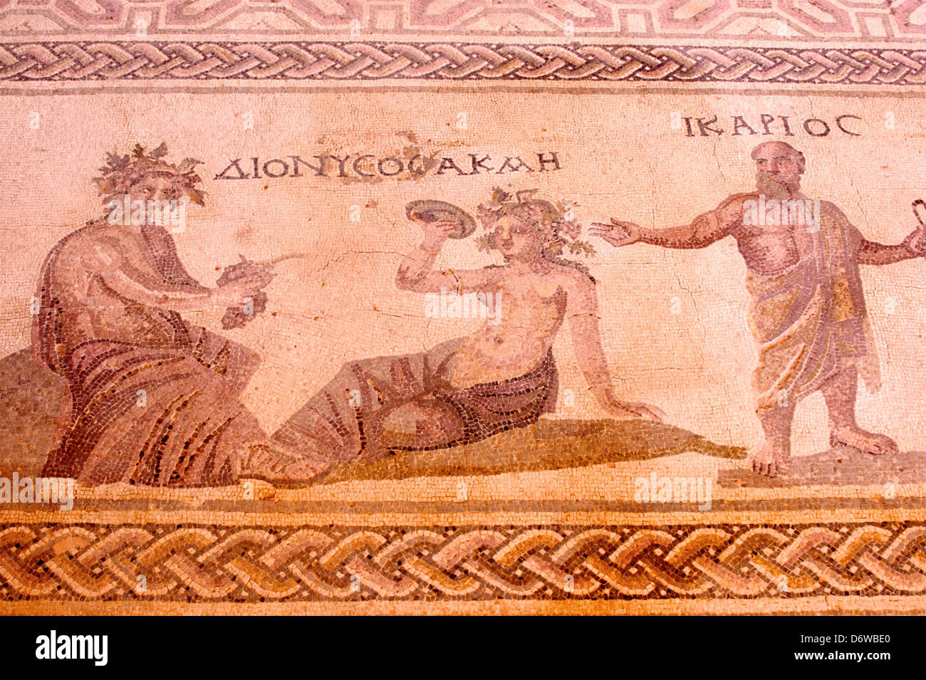 Cyprus, Paphos, Mosaic in House Of Dionysos Stock Photo - Alamy