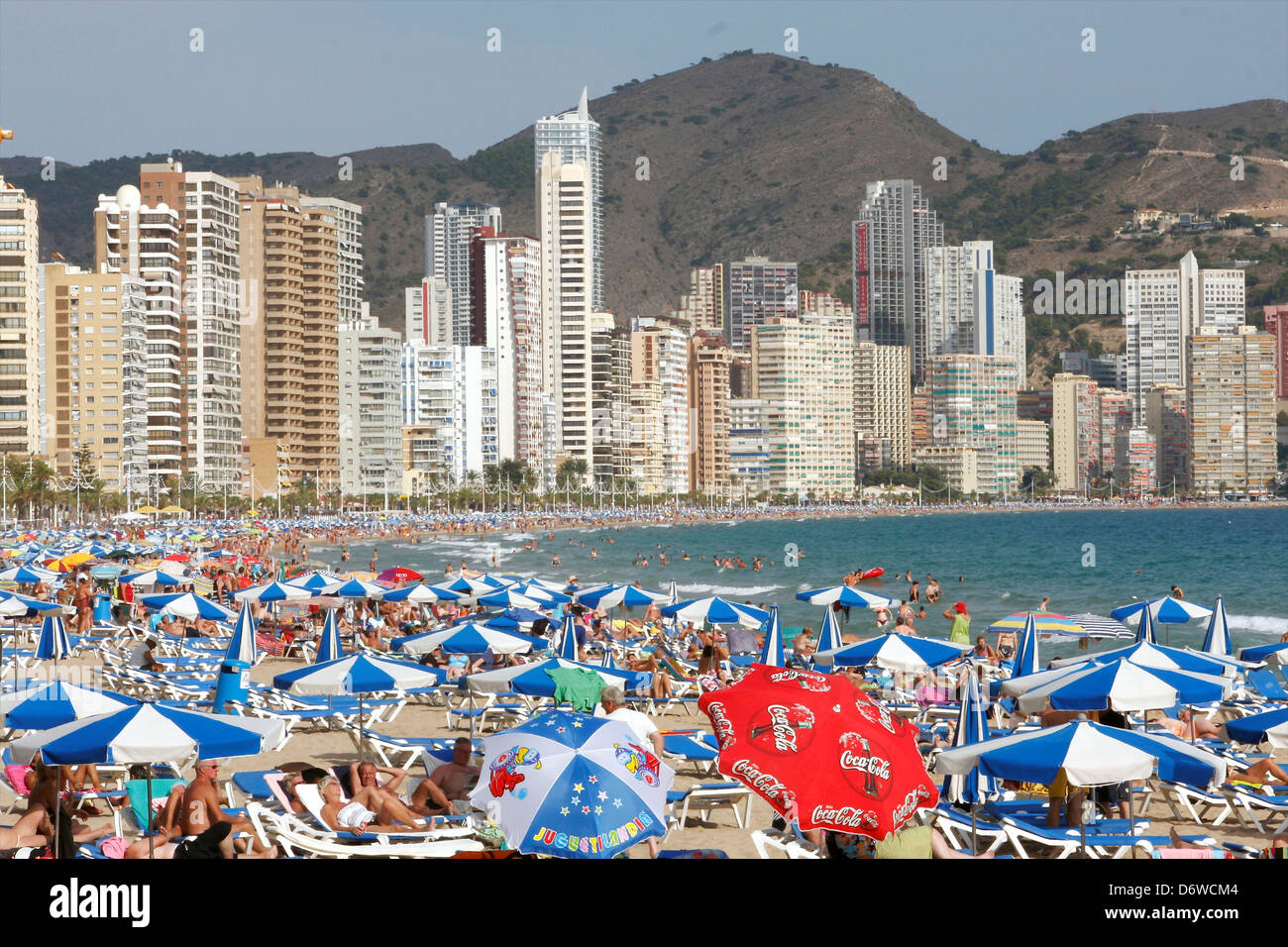 Benidorm beach crowd hi-res stock photography and images - Alamy