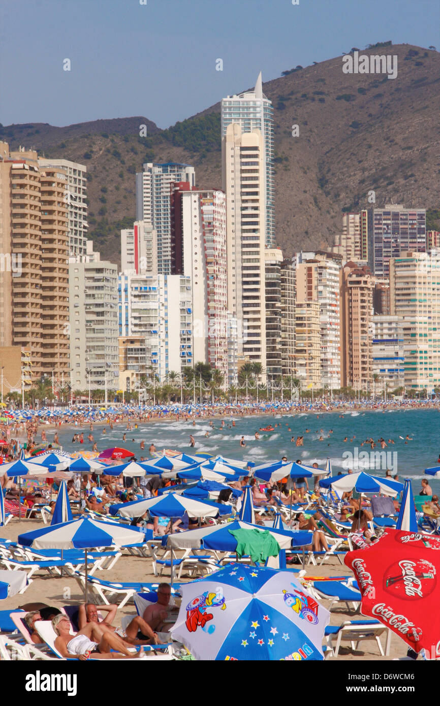 Spain, Benidorm, Playa De Levante Stock Photo - Alamy