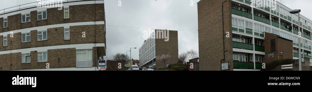 apartment flat blocks cold war style cloudy sky Stock Photo - Alamy