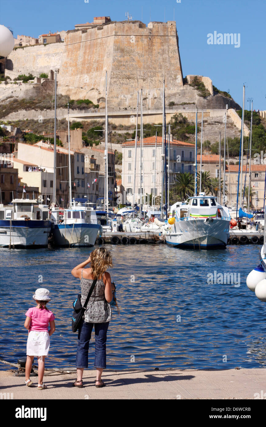 France, Corsica, Bonifacio, Port and Castle Stock Photo - Alamy