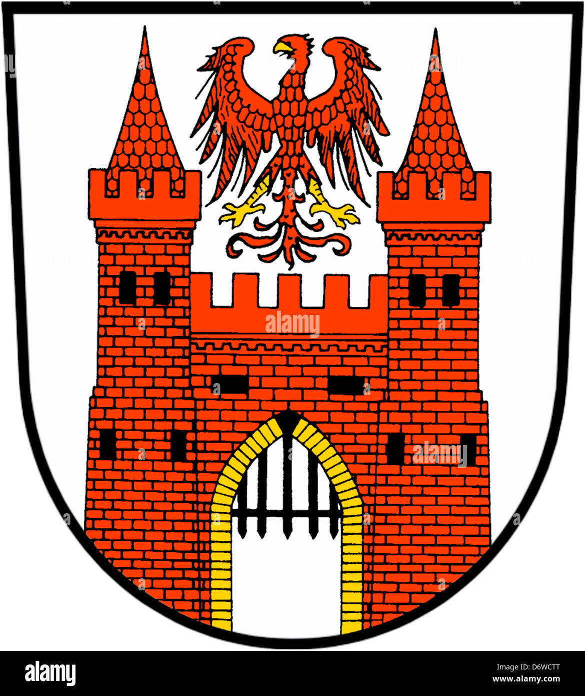 Coat of arms of the German city Biesenthal in Brandenburg Stock Photo ...