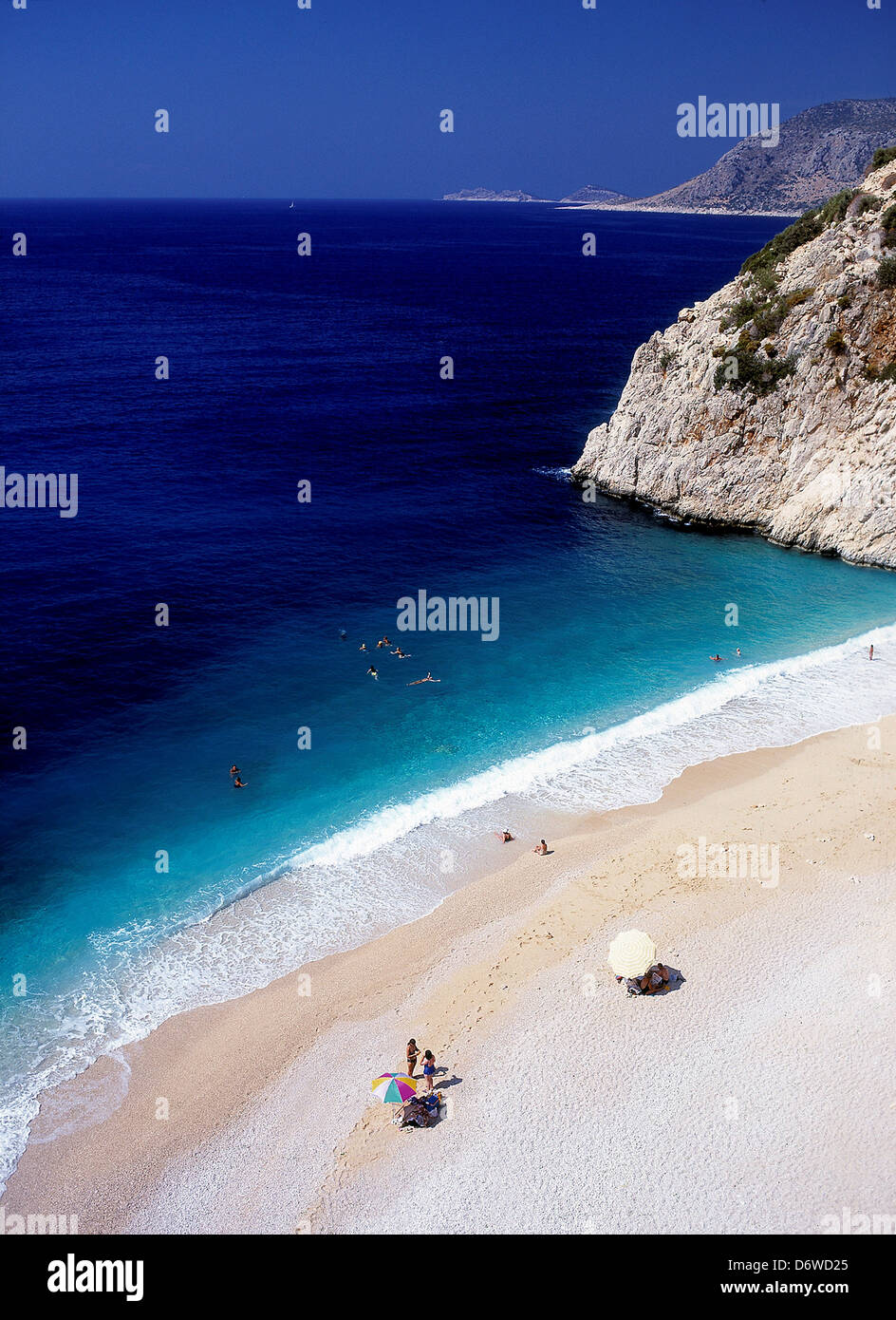 Turkey, Kaputas, Kaputas Beach, elevated view of beach Stock Photo - Alamy