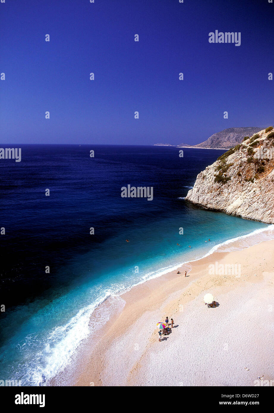 Turkey, Kaputas, Kaputas Beach, elevated view of beach Stock Photo - Alamy