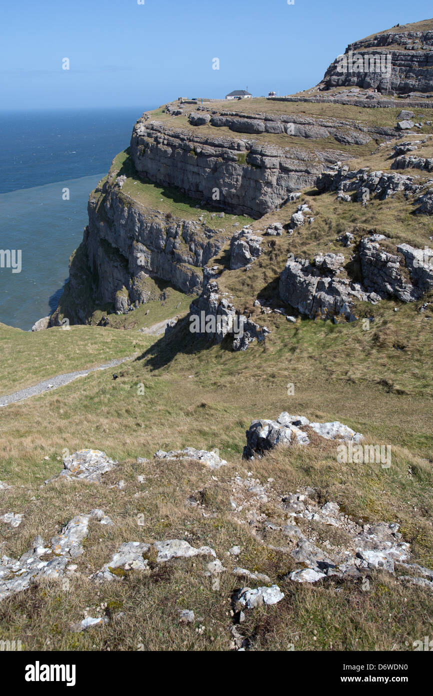 The town of Llandudno, Wales. The north west cliff face of the Great ...