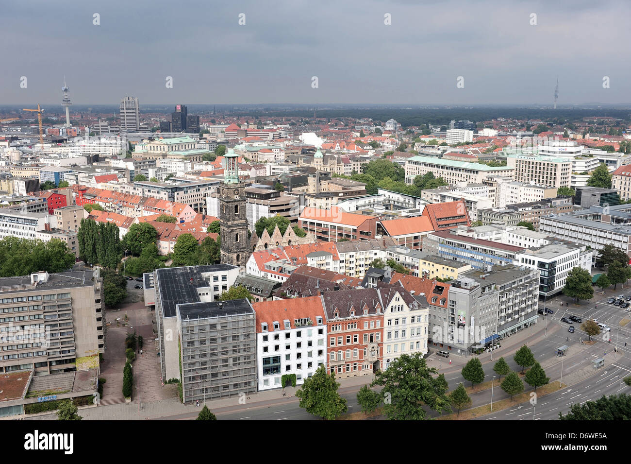 Hannover, Germany, Hannover, with views over the Tower of Stock Photo ...