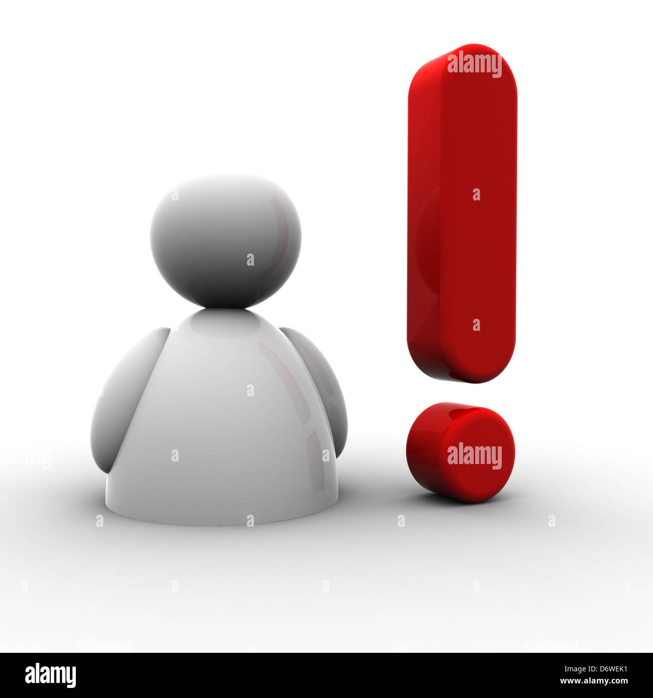 3d illustration of 3d man and punctuation Stock Photo - Alamy