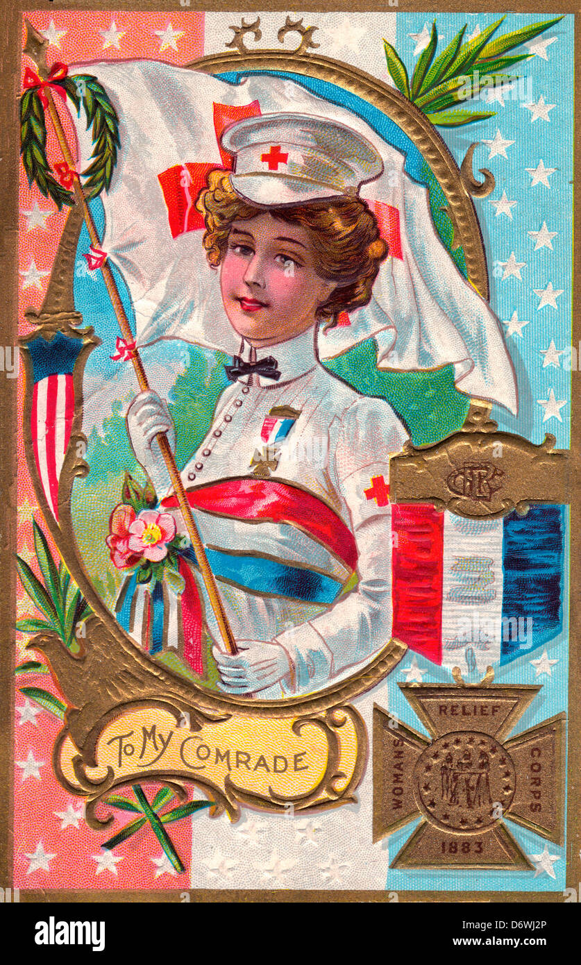 Patriotic Postcard GAR Decoration Day Woman's Relief Corps Stock Photo ...
