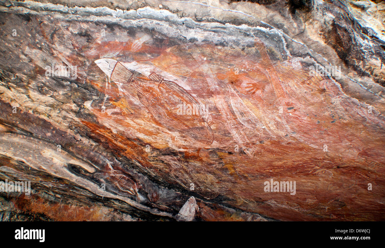 Aboriginal Rock Art, Kakadu National Park, Northern Territory, Australia Stock Photo - Alamy