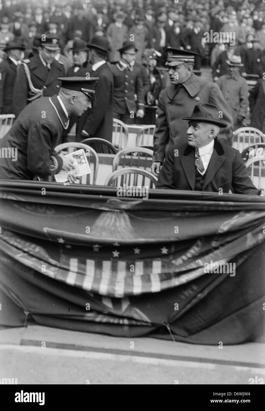 USA President Warren Harding at Yankee Stadium, April 24, 1923 for a ...