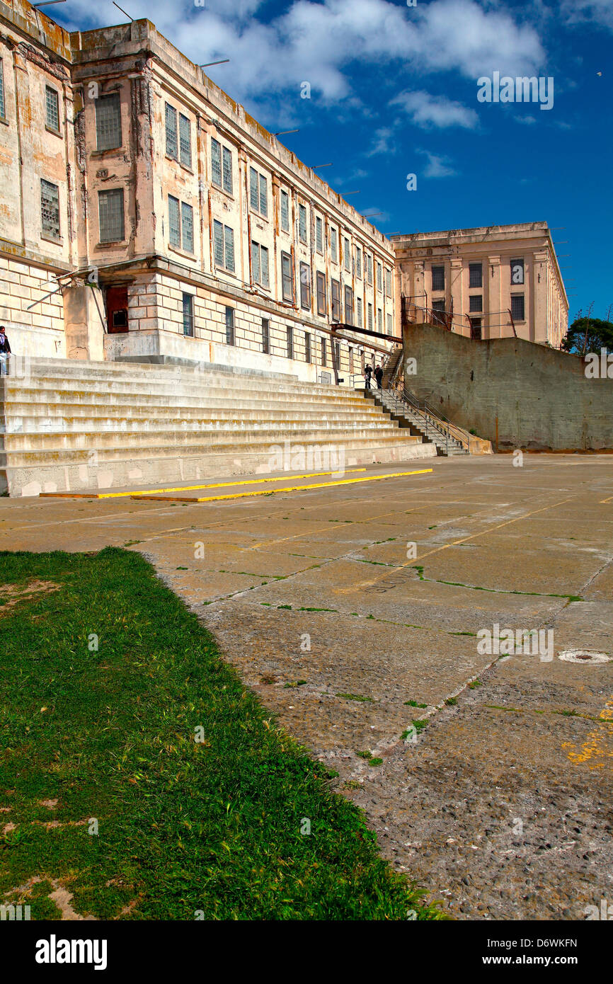 Alacatraz Prison from Recreation Yard, San Francisco Bay, California ...