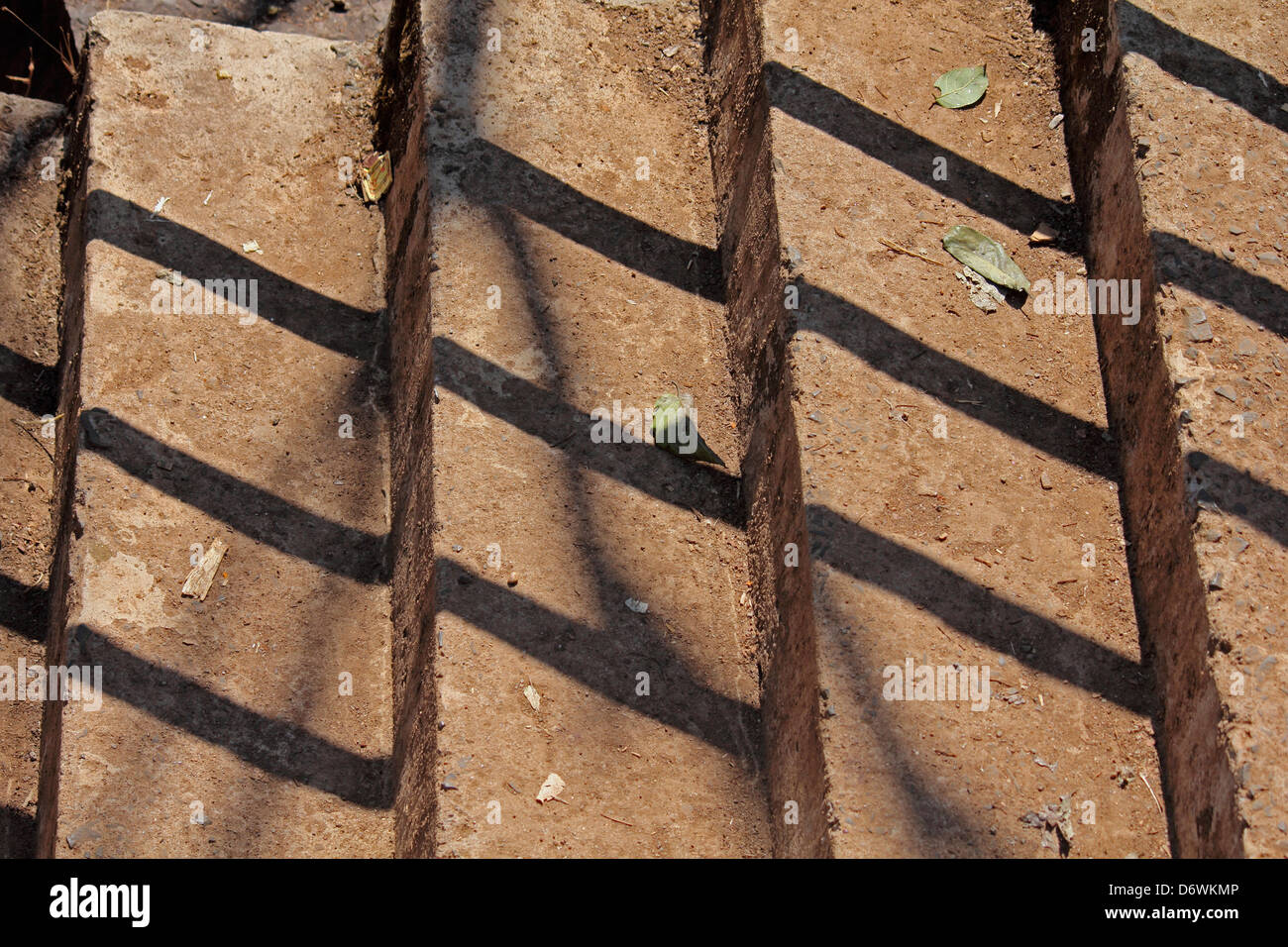 Steps With Shadow of Railing Stock Photo - Alamy