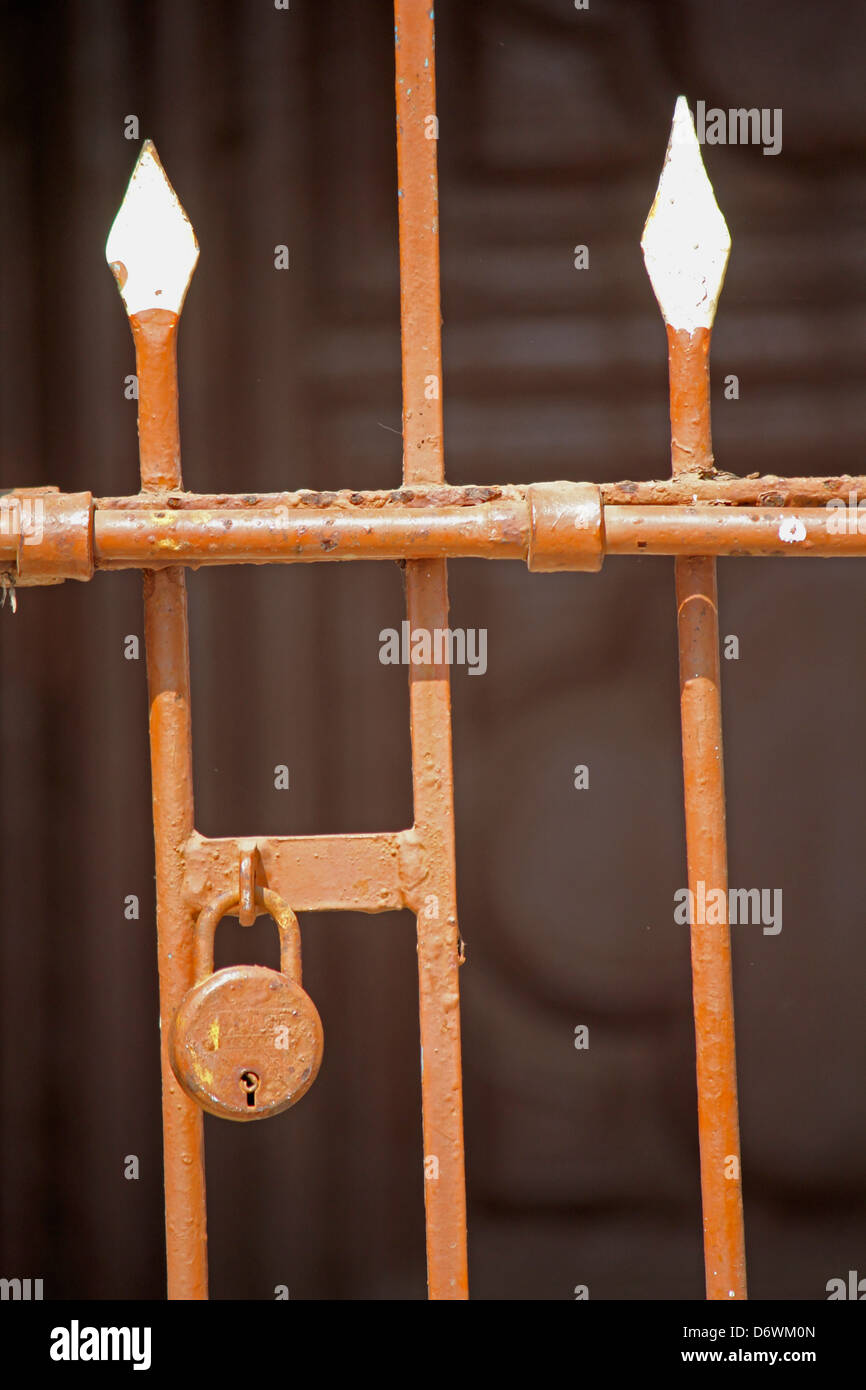 Old gate with spikes hi-res stock photography and images - Alamy