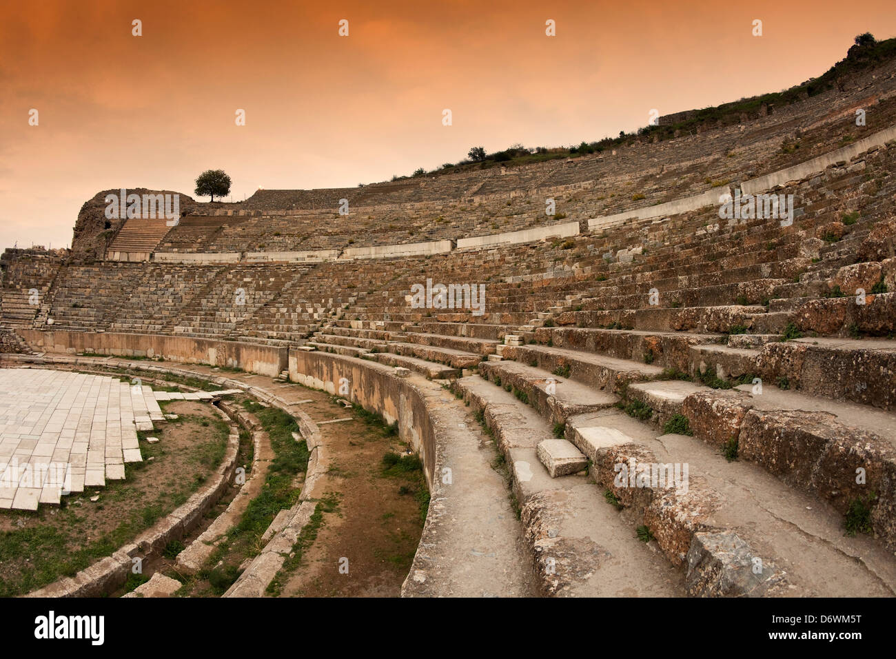 Turkey, Ephesus, Amphitheater at sunset Stock Photo - Alamy