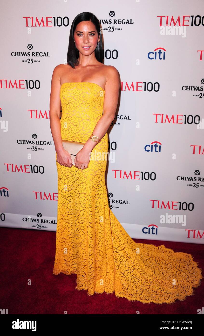 New York, USA. 23rd April, 2013. Olivia Munn at arrivals for TIME 100 ...