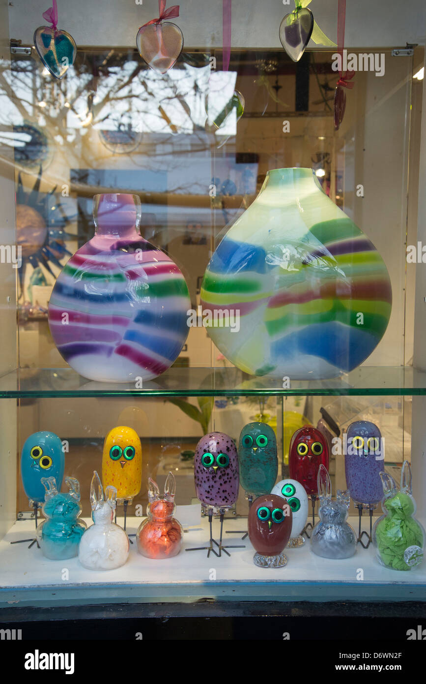 New-Small and Sterling, hand blown glass in window, Granville Island ...