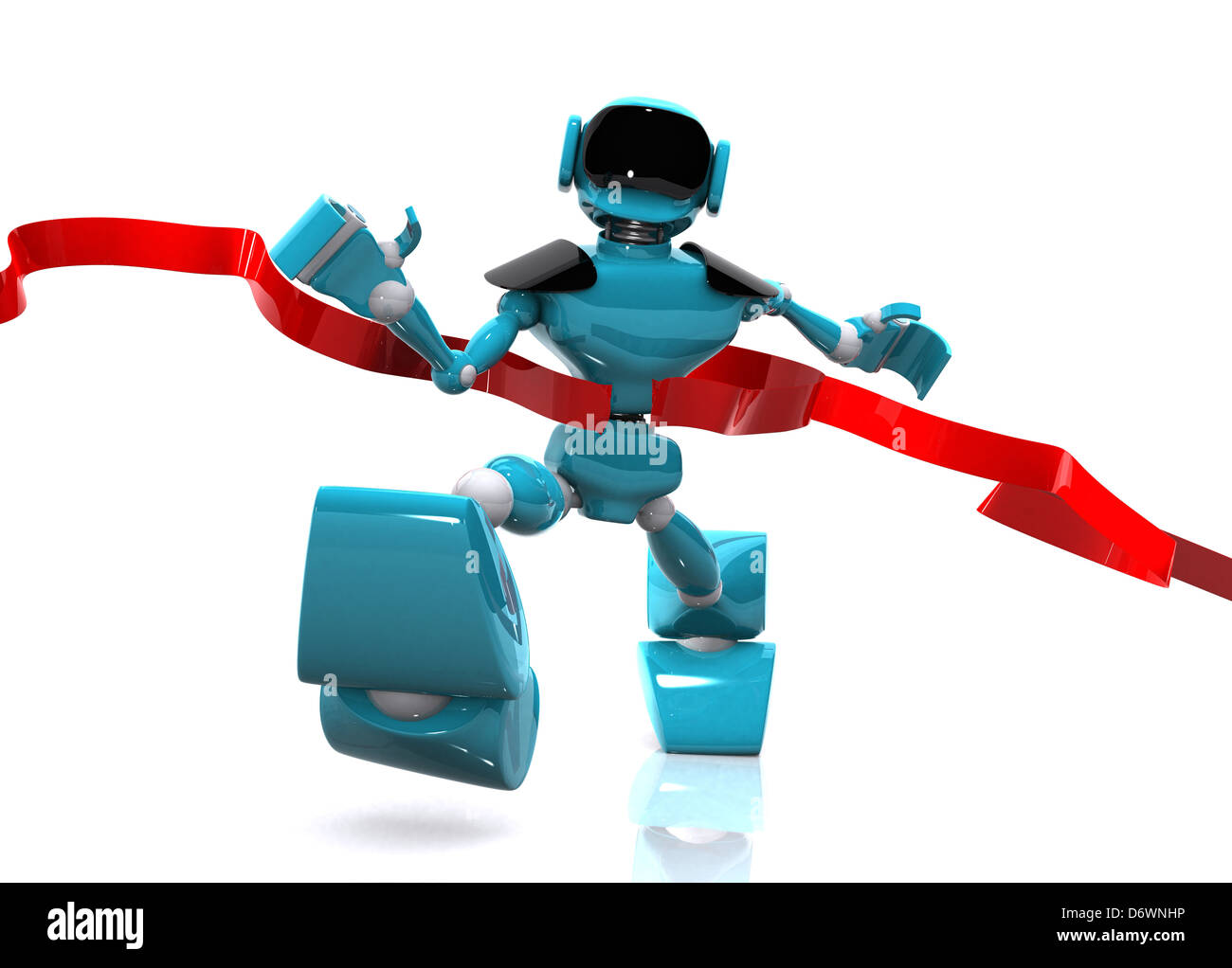 3d illustration of a running robot on white background Stock Photo - Alamy
