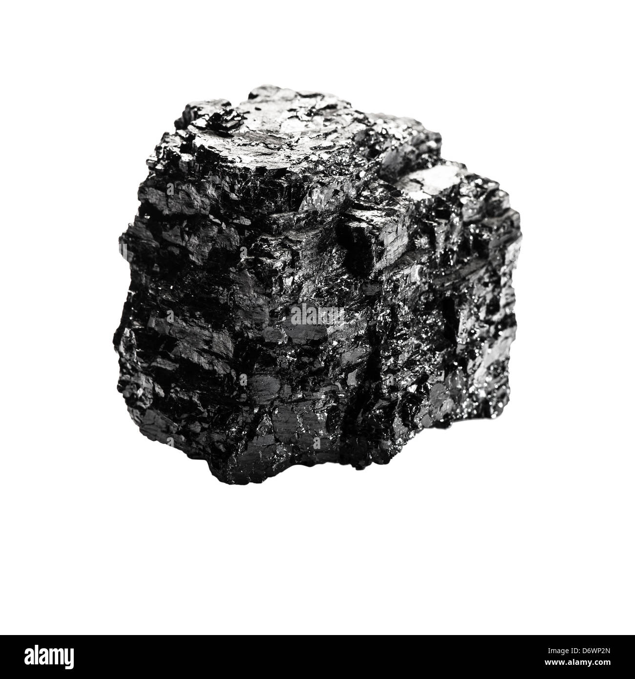 Big piece of coal isolated on white background Stock Photo - Alamy