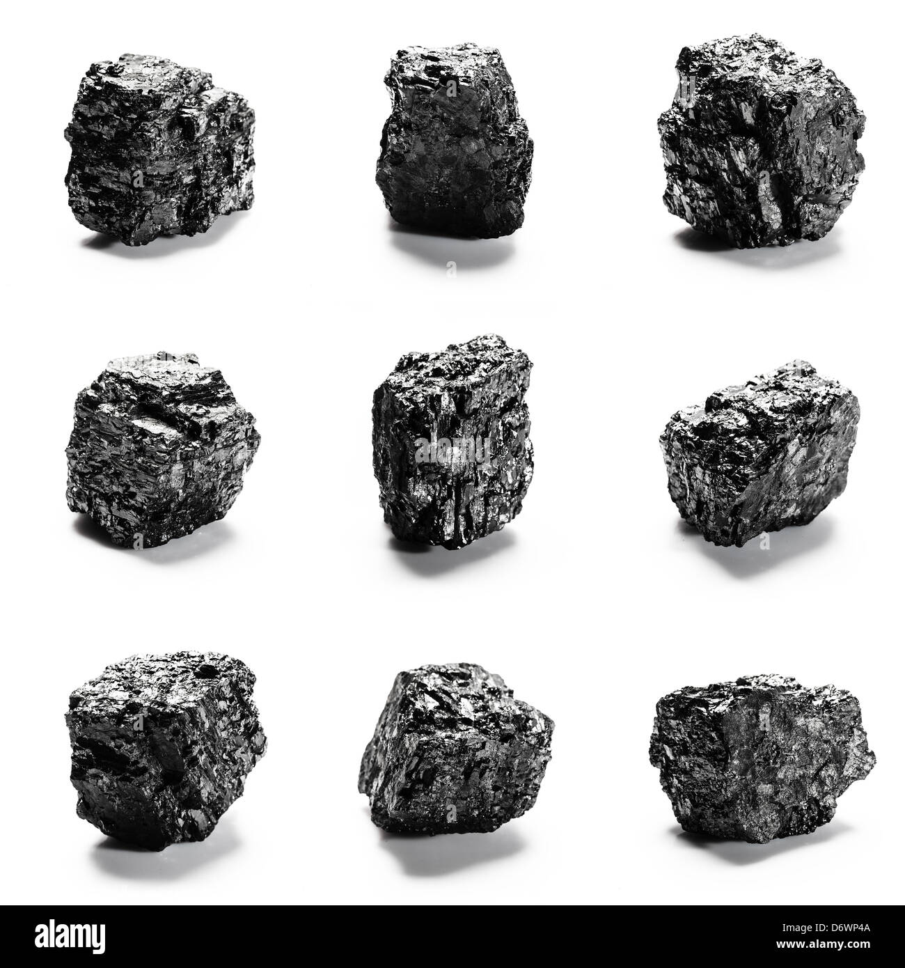Big pieces of coal isolated on white background Stock Photo - Alamy