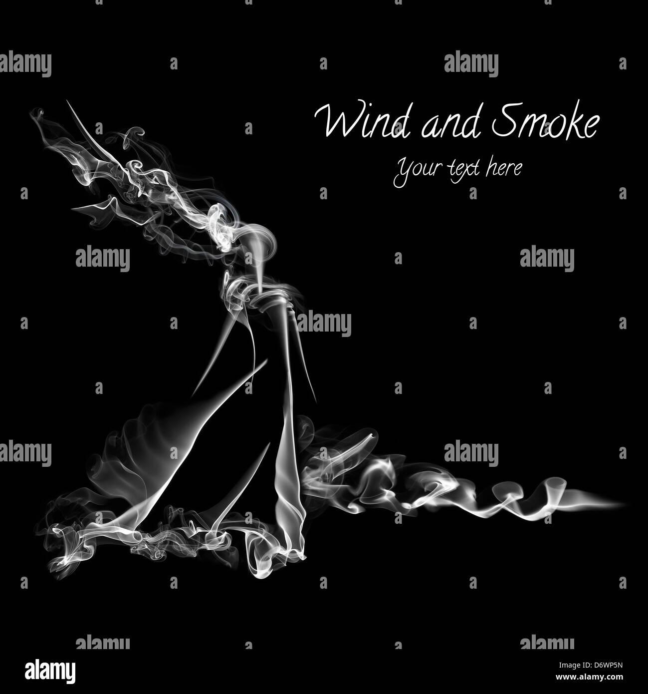 Woman's figure made from smoke isolated on black background Stock Photo ...