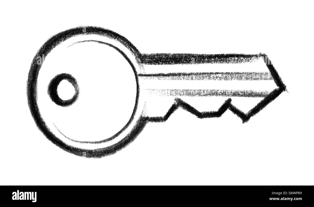 crayon-sketched illustration of a key Stock Photo - Alamy