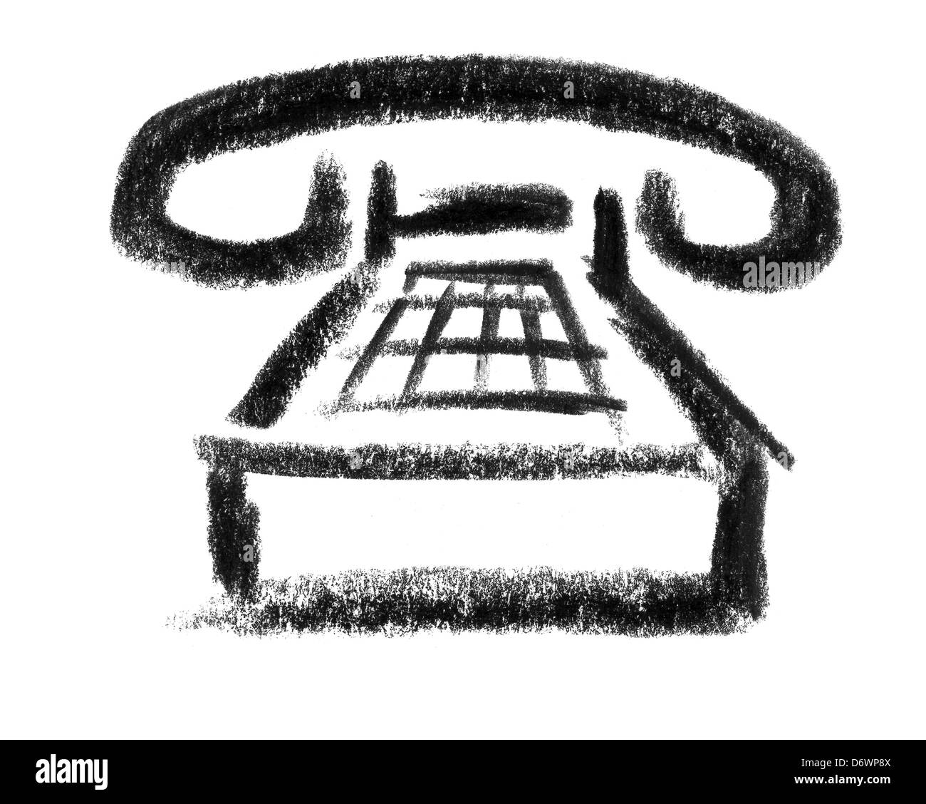crayon-sketched illustration of a telephone Stock Photo - Alamy
