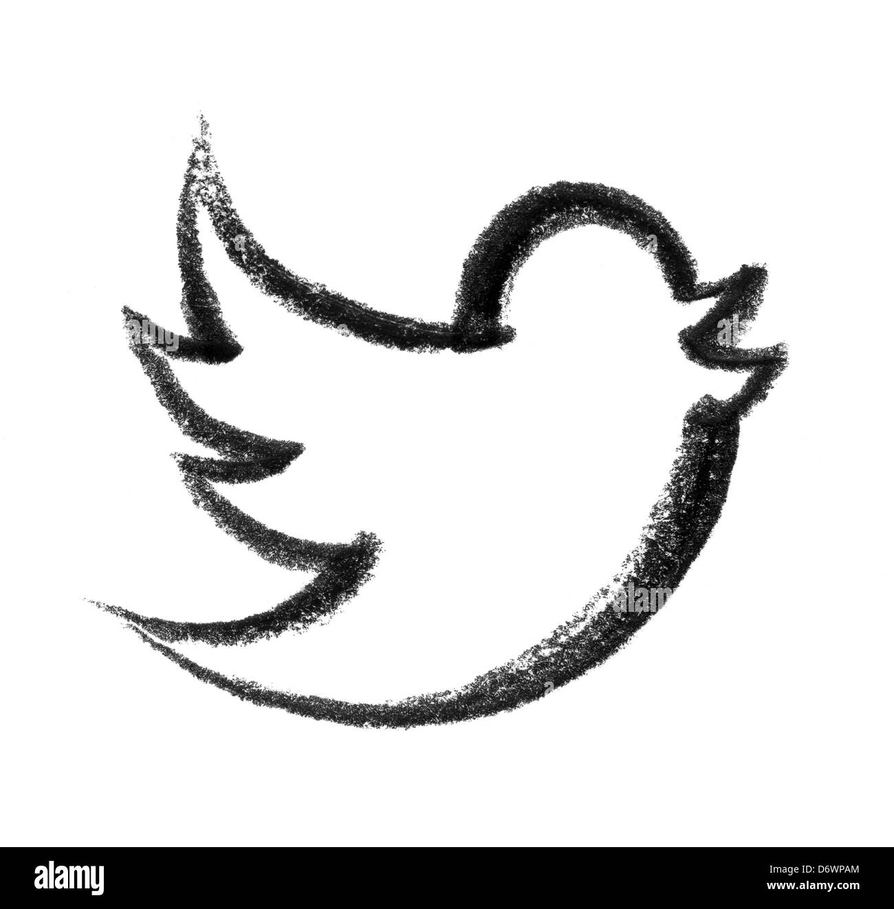 crayon-sketched illustration of a flying bird Stock Photo - Alamy