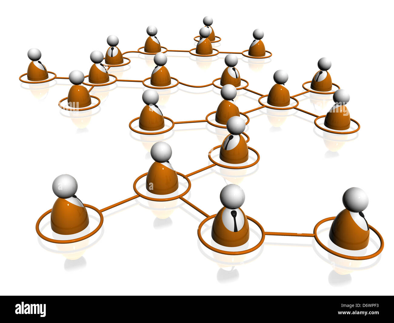 3d people- human character arranged in a network. 3d render ...