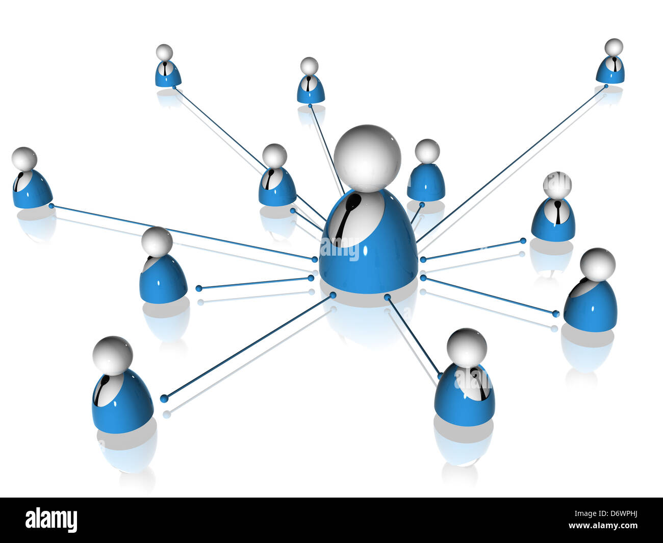 3d people- human character arranged in a network. 3d render ...