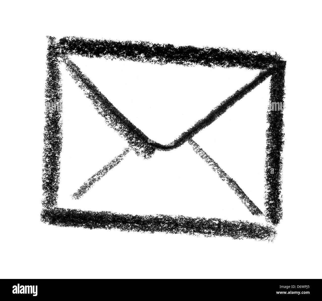 crayon-sketched illustration of a envelope Stock Photo - Alamy