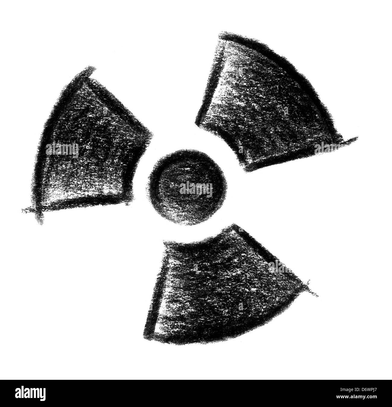 crayon-sketched illustration of a radioactive symbol Stock Photo - Alamy