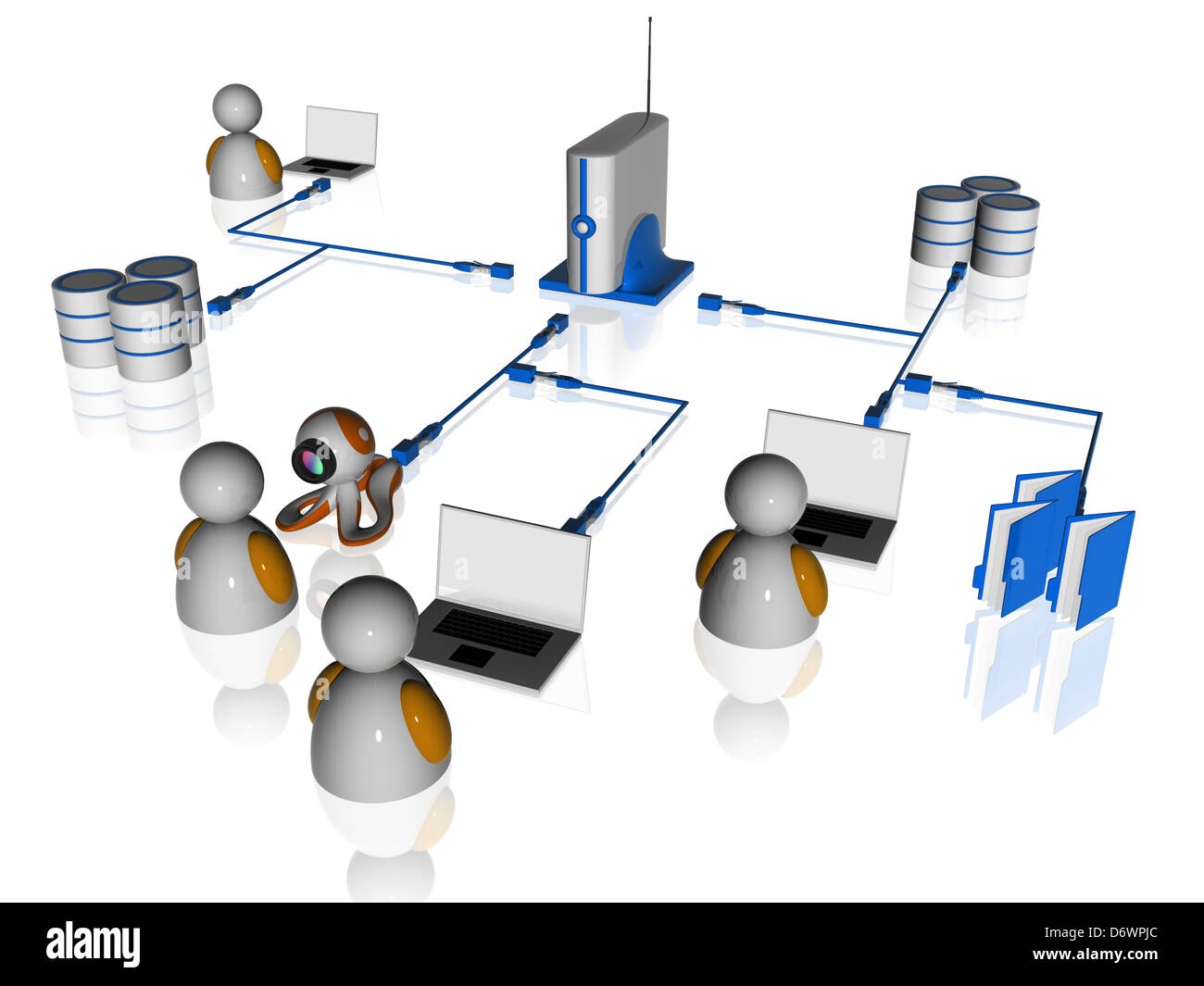 3d network illustration Stock Photo - Alamy