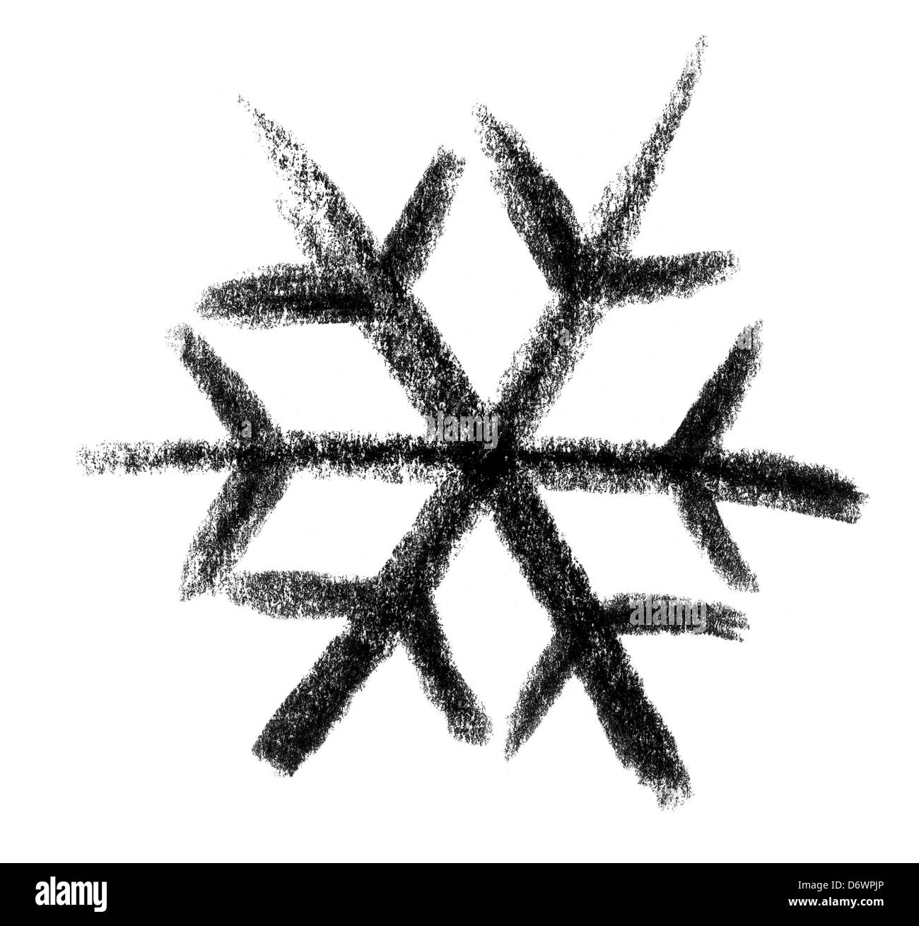 crayon-sketched illustration of a snowflake Stock Photo - Alamy