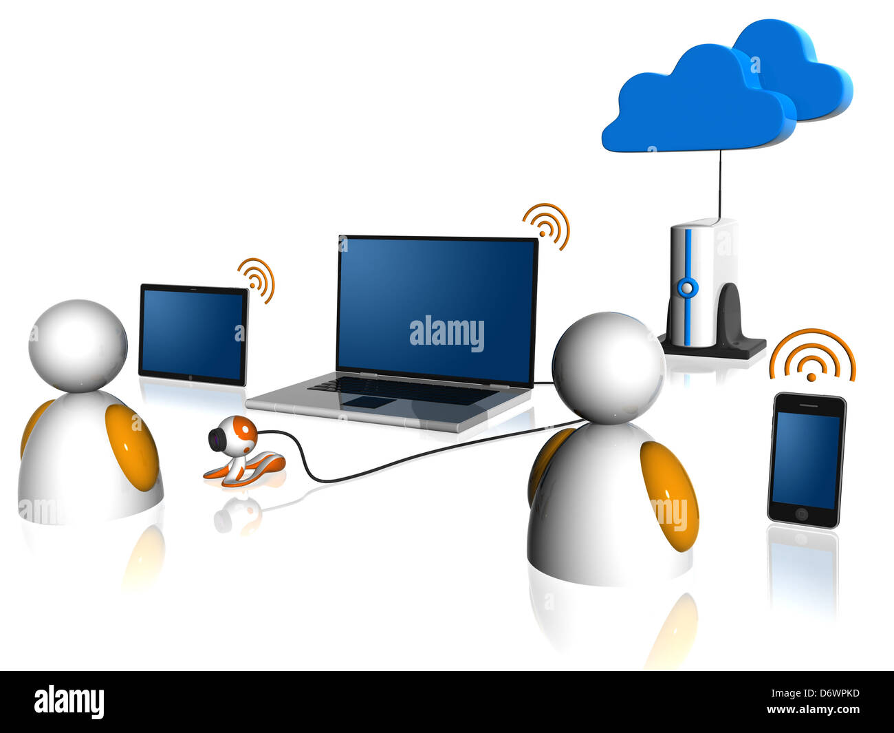 3d men with laptop Stock Photo - Alamy