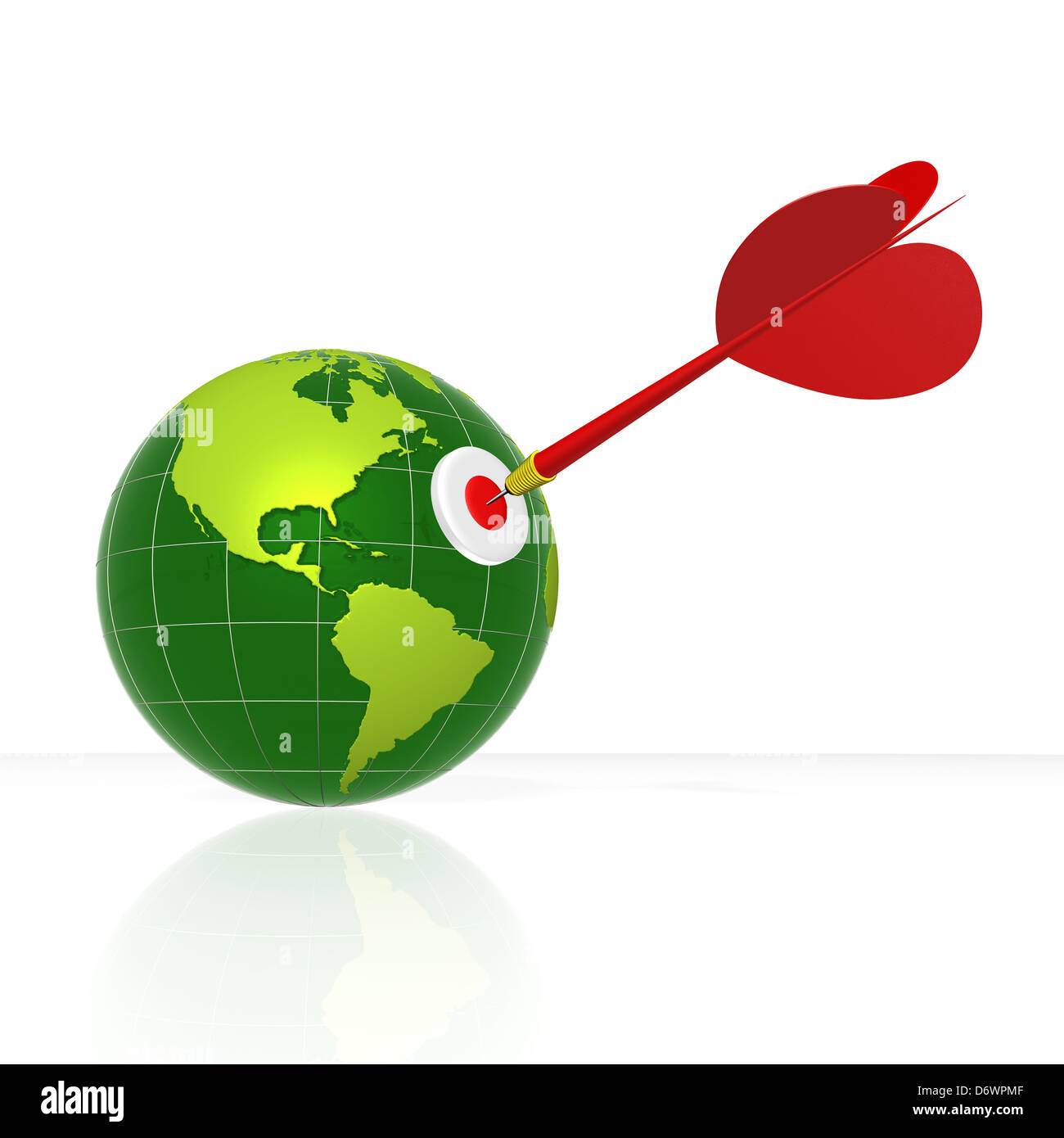 3d illustration of target and earth globe Stock Photo - Alamy