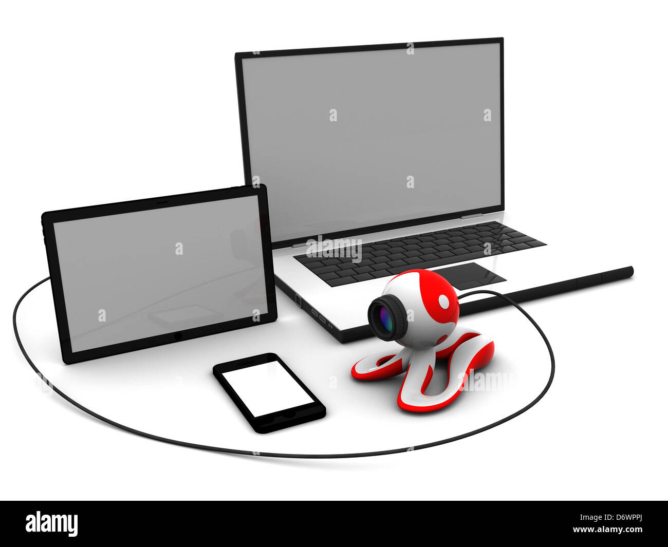 Realistic computer web cam. Illustration on white background Stock ...
