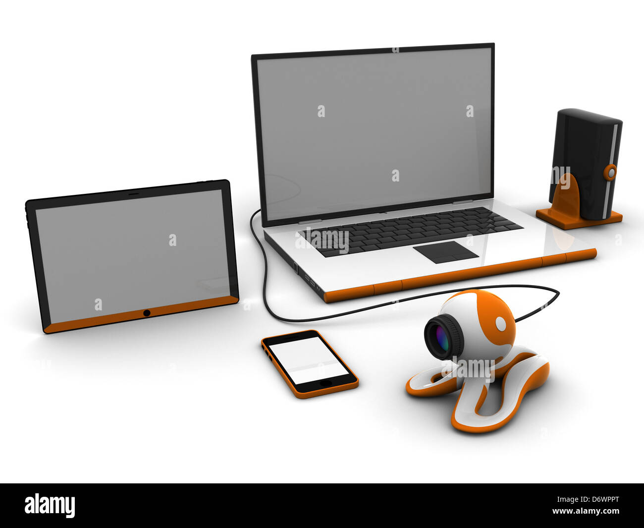 Realistic computer web cam. Illustration on white background Stock ...