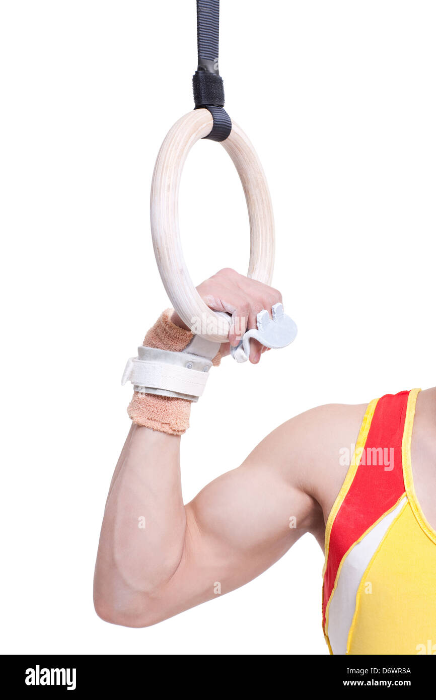 Strong arm and gymnastic ring Stock Photo - Alamy