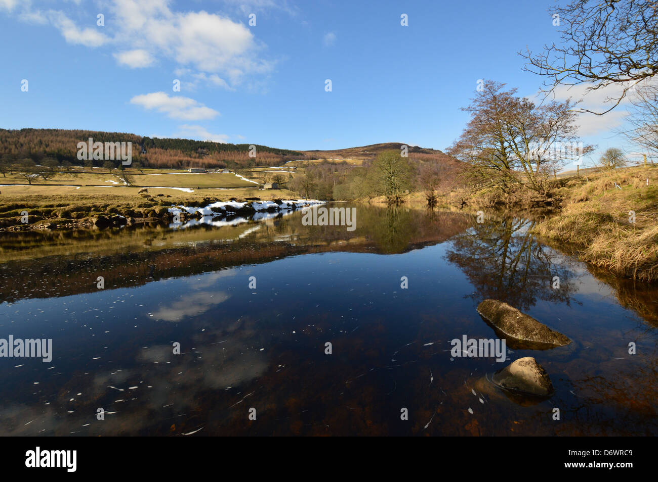 The River Wharfe near Burnsall on The Dales Way Long Distance Footpath ...