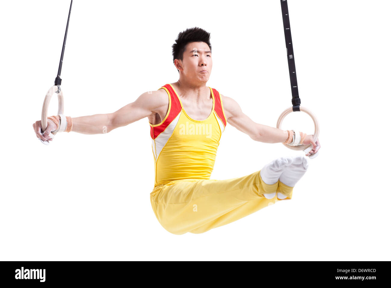 Gymnastic athlete and rings Stock Photo - Alamy